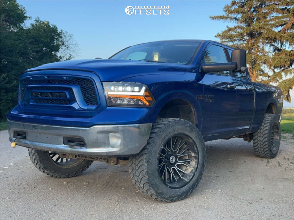 2016 Ram 1500 with 22x12 -44 XF Offroad Xf-230 and 37/12.5R22 AMP Mud ...