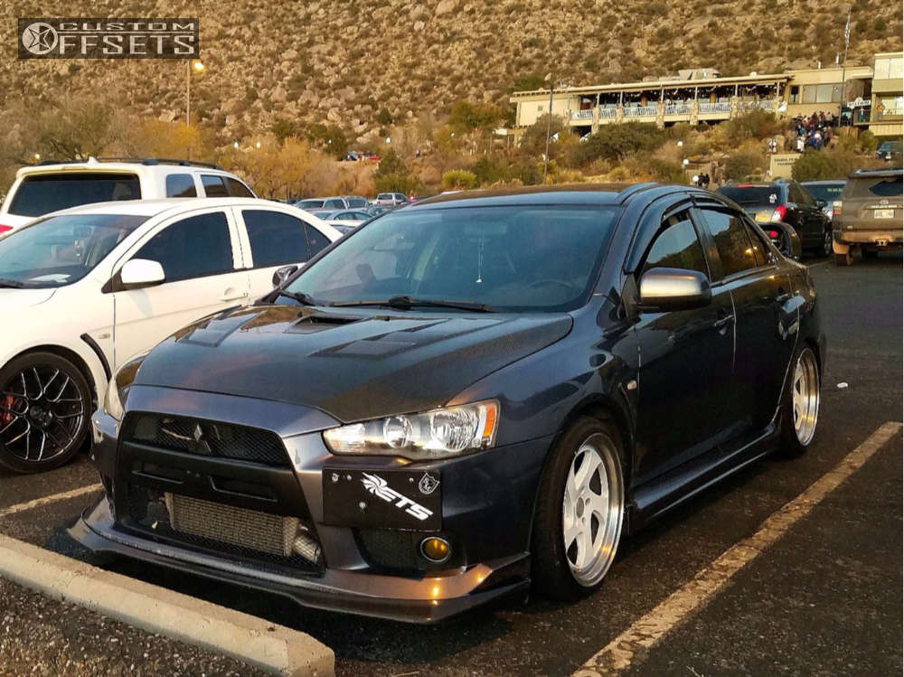 2008 Mitsubishi Lancer with 18x9.5 30 Varrstoen Mk2 and 225/40R18 ...