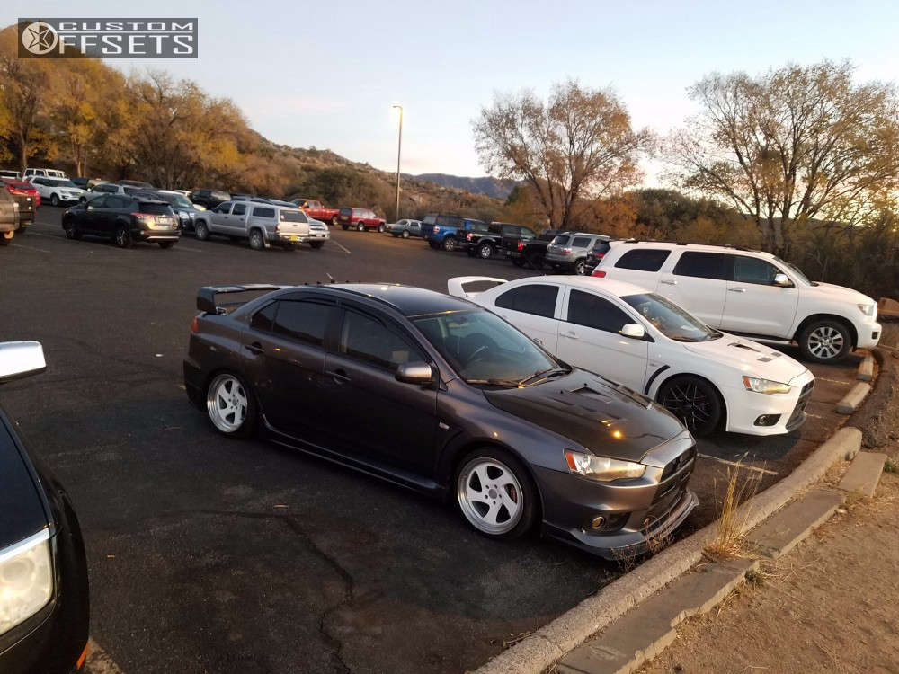 2008 Mitsubishi Lancer with 18x9.5 30 Varrstoen Mk2 and 225/40R18 ...