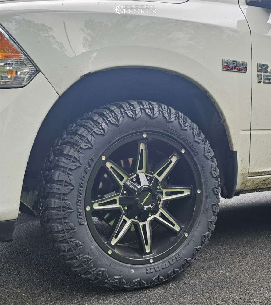 2017 Ram 1500 with 20x9 18 Mayhem Rampage and 275/55R20 Radar Renegade ...