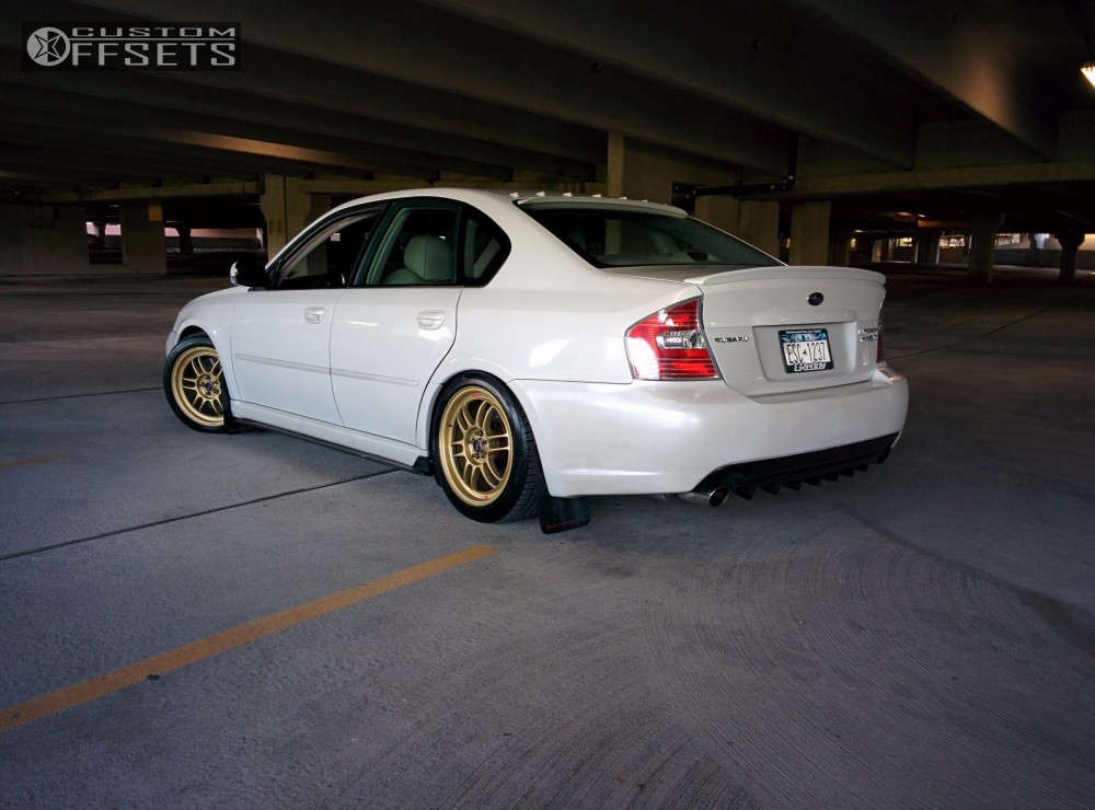 2006 Subaru Legacy with 17x8 45 Enkei RPF1 and 225/45R17 Continental ...