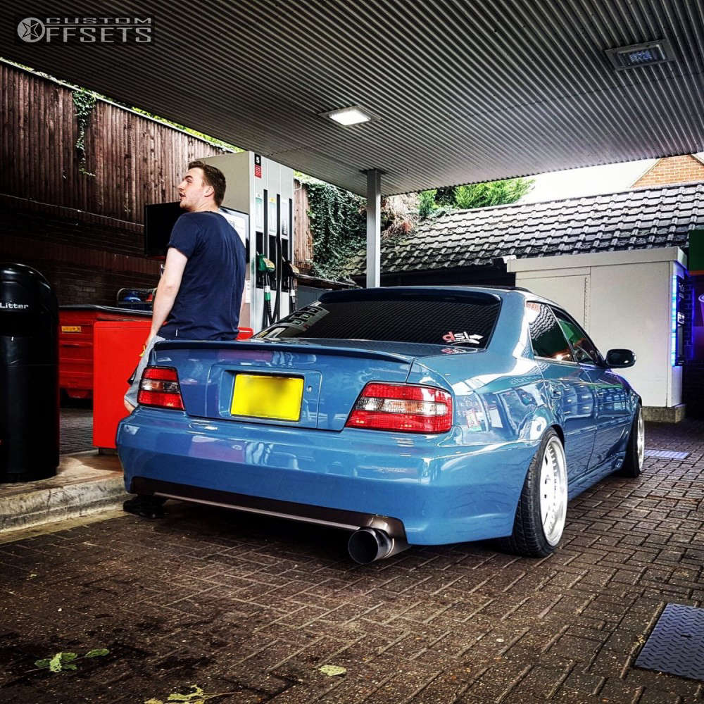 1997 Toyota Chaser with 18x9.5 18 Work Amkread Am1 and 225/40R18 Falken ...
