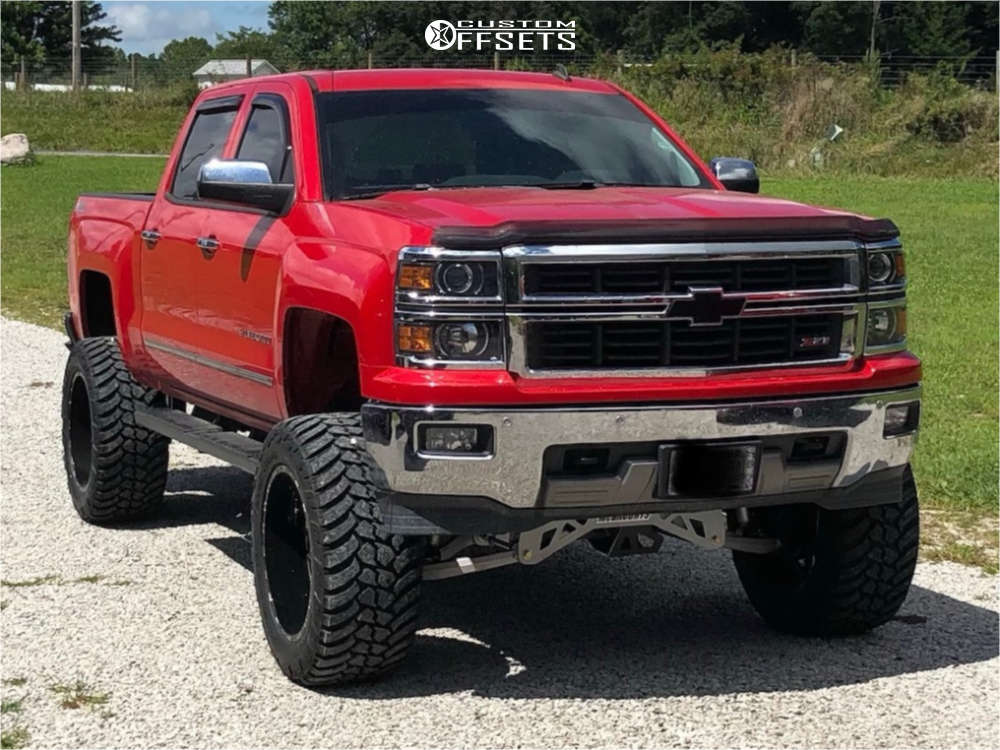 2014 Chevrolet Silverado 1500 with 22x12 -44 TIS 544BM and 37/13.5R22 AMP Mud Terrain Attack Mt ...