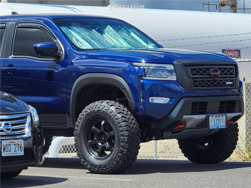2023 Nissan Frontier with 17x8.5 18 Motegi Mr150 Trailite and 285/70R17 Falken Wildpeak MT and ...