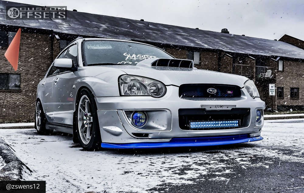 2004 Subaru WRX STI with 17x7 45 Enkei Ev5 and 225/35R17 Bridgestone ...