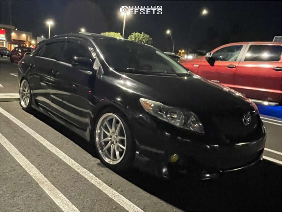 2009 Toyota Corolla with 18x8.5 35 Aodhan Ds02 and 225/40R18 Goodride ...