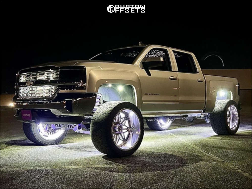 2016 Chevrolet Silverado 1500 with 24x14 -76 KG1 Forged Snow and 35/15 ...