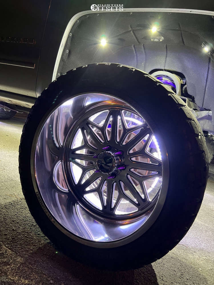 2016 Chevrolet Silverado 1500 with 24x14 -76 KG1 Forged Snow and 35/15 ...