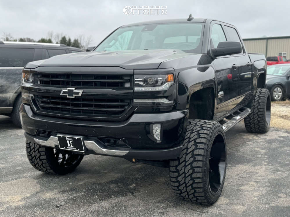 2017 Chevrolet Silverado 1500 with 24x14 -76 Hostile Rage and 35/14 ...