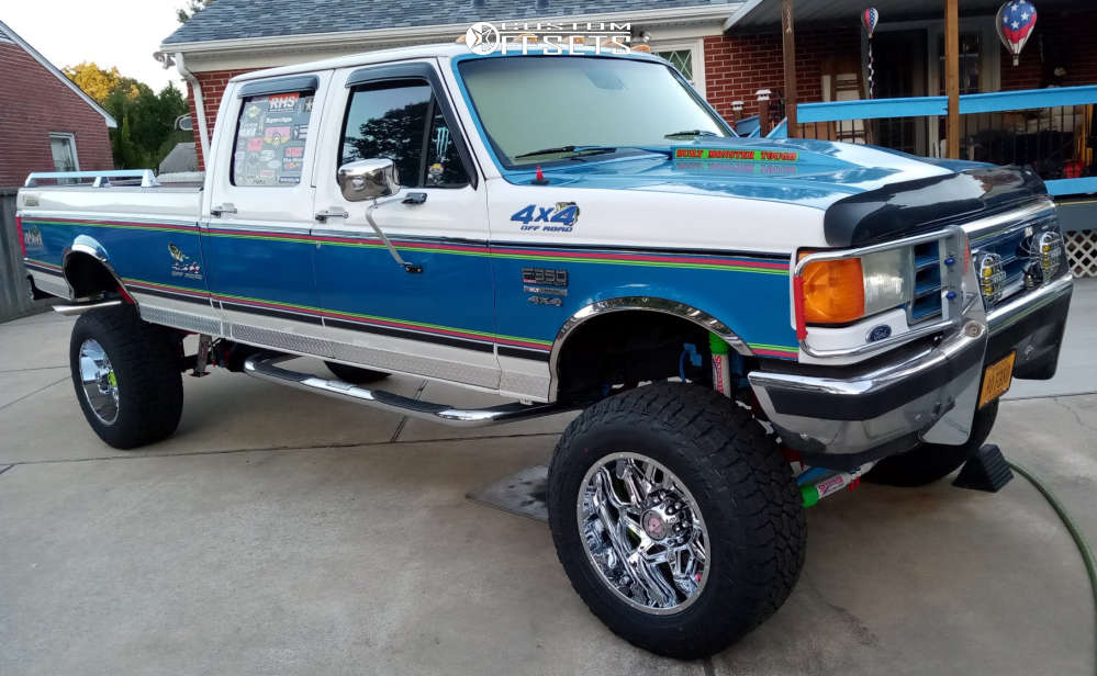 1990 Ford F-350 with 20x12 -51 Vision Spyder and 325/60R20 Falken Wildpeak At4w and Suspension ...