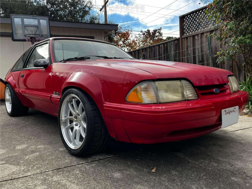 1990 Ford Mustang with 18x9.5 15 Aodhan Ds02 and 285/30R18 Michelin ...