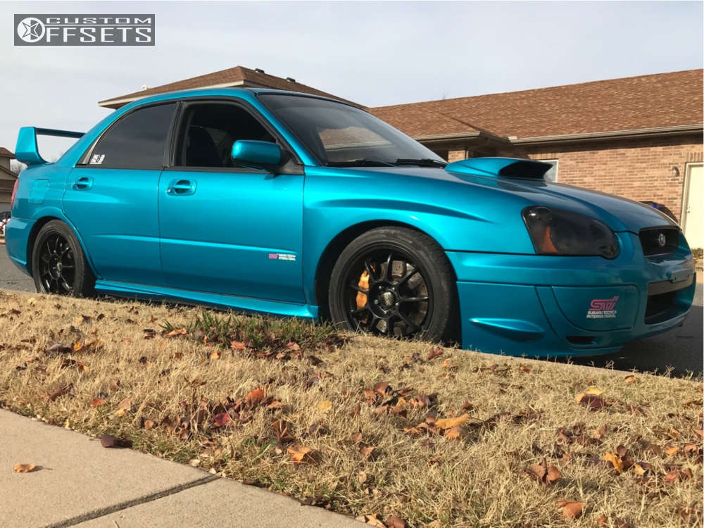 2005 Subaru WRX STI with 17x8 30 OZ Racing Ultraleggera and 225/45R17 ...