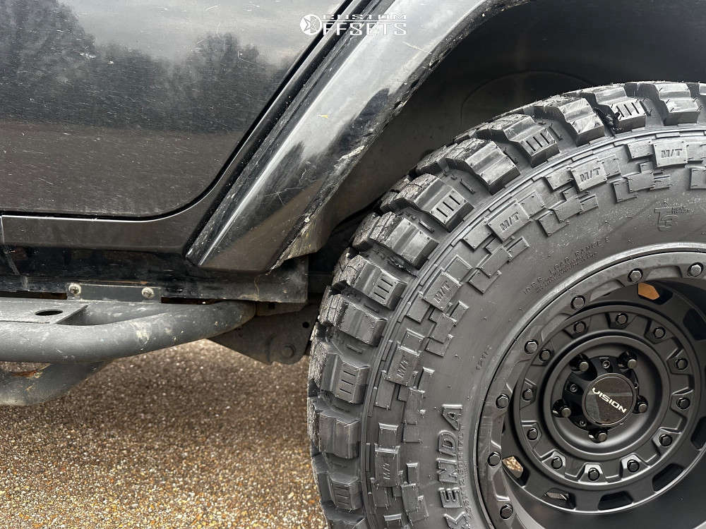 2013 Jeep Wrangler with 17x10 -25 Vision Tactical and 35/12.5R17 Kenda ...