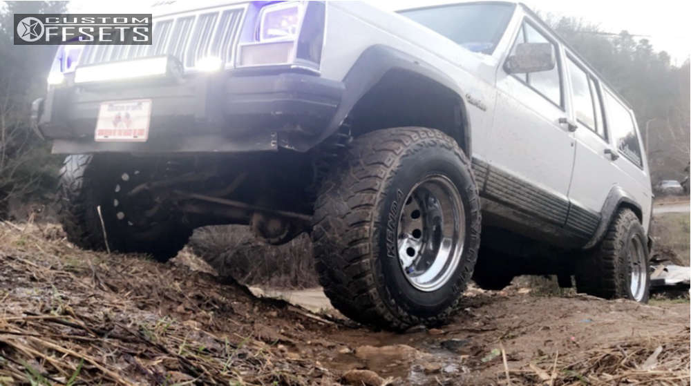 1993 Jeep Cherokee with 15x10 -50 Bart Wheels Super Trucker and 31/10 ...