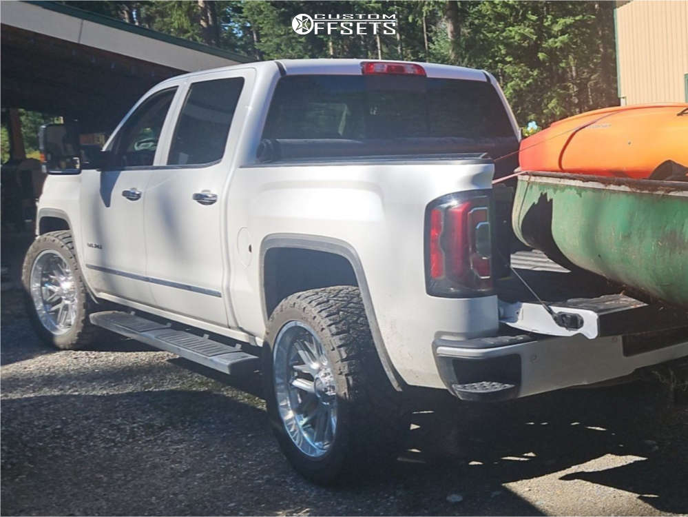 2017 GMC Sierra 1500 with 22x10 -25 Hostile Vulcan and 33/12.5R22 Nitto Ridge Grappler and Stock ...
