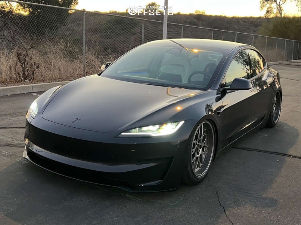 2024 Tesla 3 with 19x9.5 22 BBS RGR and 245/45R19 Goodyear Eagle Gt 2 ...