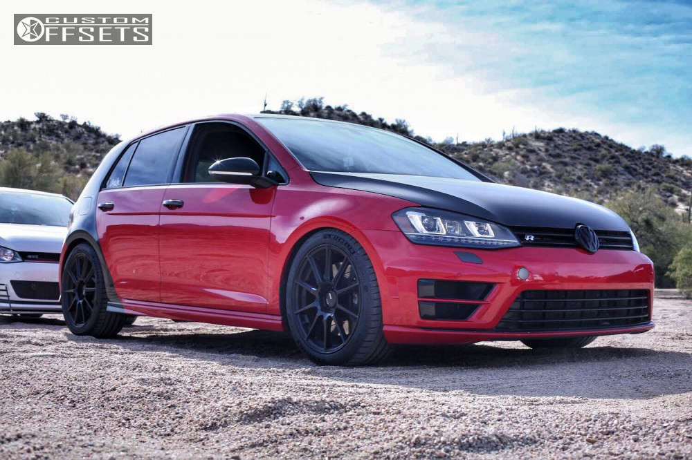 2015 Volkswagen Golf R with 18x8 45 Enkei Ts10 and 245/40R18 Michelin ...
