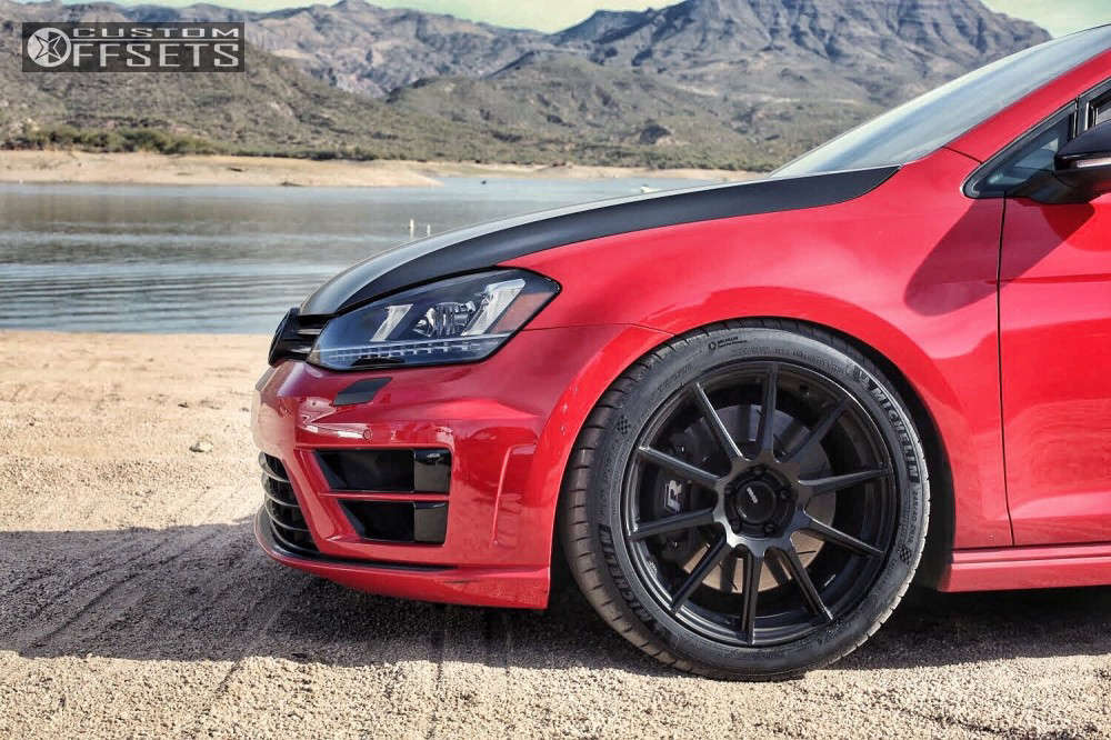 2015 Volkswagen Golf R with 18x8 45 Enkei Ts10 and 245/40R18 Michelin ...