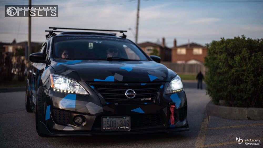 2013 Nissan Sentra with 18x9.5 25 Rotiform Ccv and 225/40R18 Toyo Tires ...
