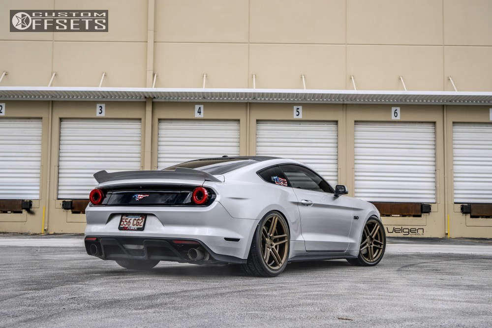 2016 Ford Mustang with 20x9 32 Velgen Split5 and 275/35R20 Nitto Invo ...