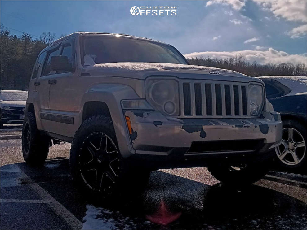 2009 Jeep Liberty with 18x9 0 Rough Country 92 Series and 265/65R18 ...