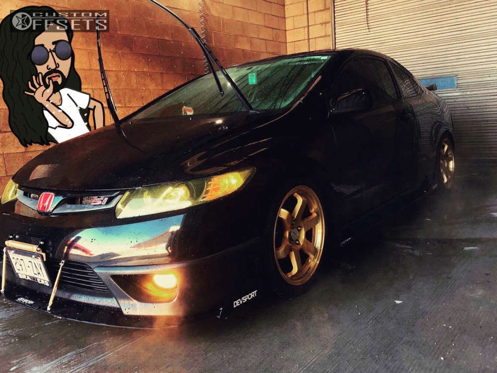 2008 Honda Civic with 17x8 35 AVID1 AV6 and 235/40R17 Nankang NS-20 and ...