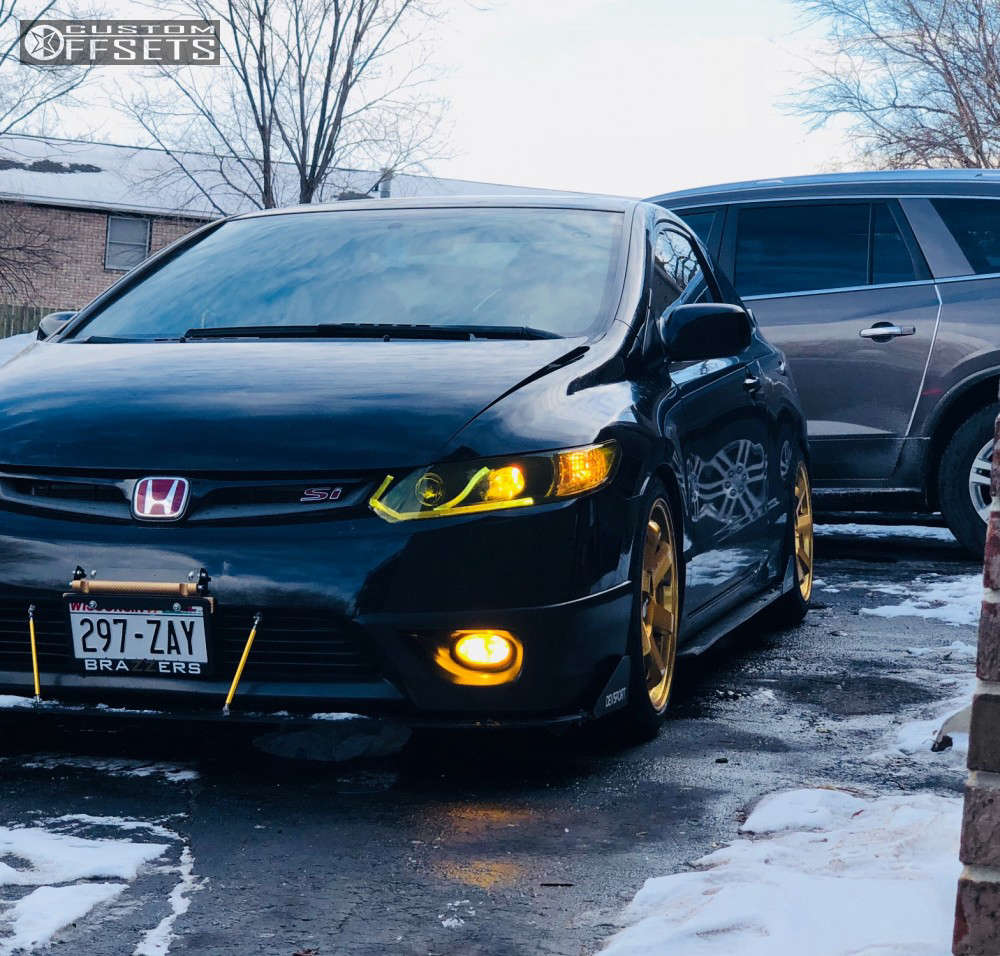 2008 Honda Civic with 17x8 35 AVID1 AV6 and 235/40R17 Nankang NS-20 and ...