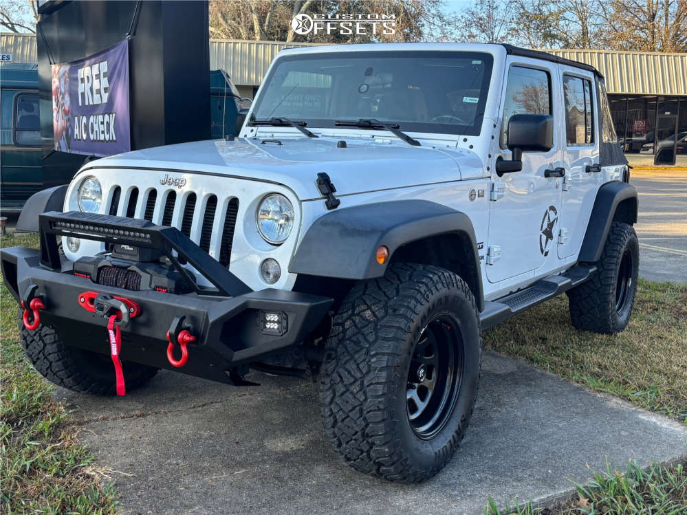 2017 Jeep Wrangler with 17x9 -12 Rough Country Steel Wheel and 33/12 ...