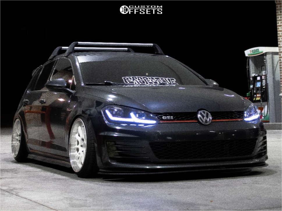 2016 Volkswagen GTI with 18x9.5 35 ESR Cs12 and 215/35R18 Nitto Neo Gen ...