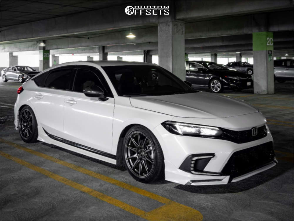 2022 Honda Civic with 18x8 42 XXR 527 and 225/40R18 Yokohama Advan Sport As and Lowering Springs ...