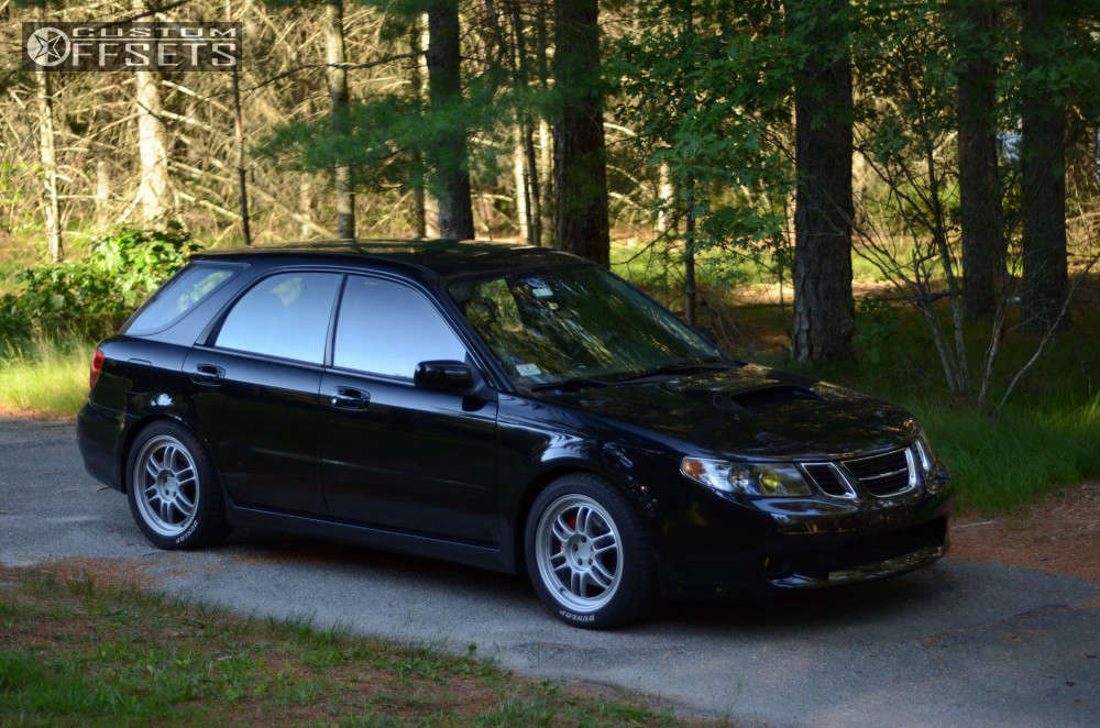 2005 Saab 9-5 with 17x8 45 Enkei RPF1 and 235/45R17 Dunlop Sp Sport ...