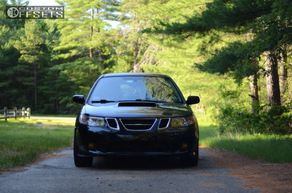 2005 Saab 9-5 with 17x8 45 Enkei RPF1 and 235/45R17 Dunlop Sp Sport ...