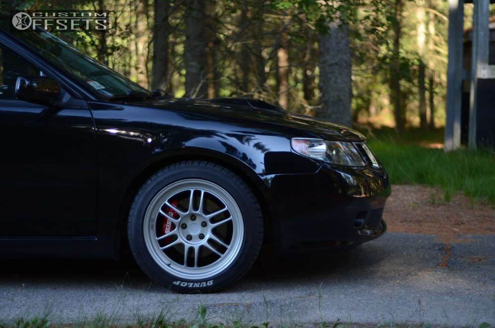 2005 Saab 9-5 with 17x8 45 Enkei RPF1 and 235/45R17 Dunlop Sp Sport ...