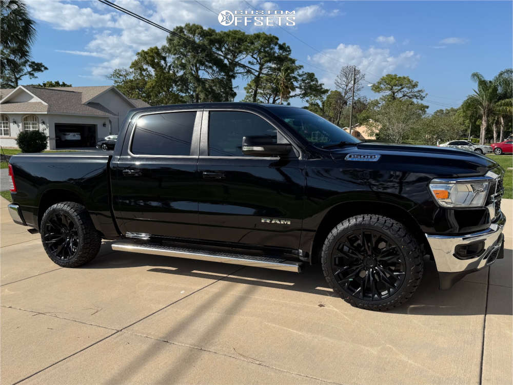 2022 Ram 1500 with 22x10 -18 Fuel Flame 6 and 285/45R22 AMP Pro At and ...