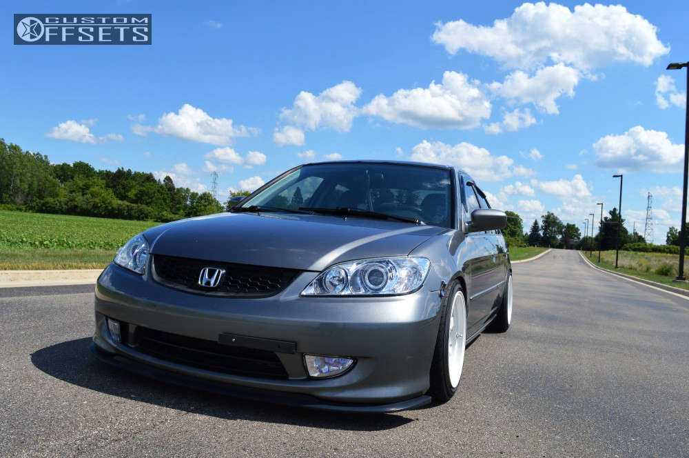 2004 Honda Civic with 16x8 20 Rota Grid and 195/45R16 Yokohama S Drive ...