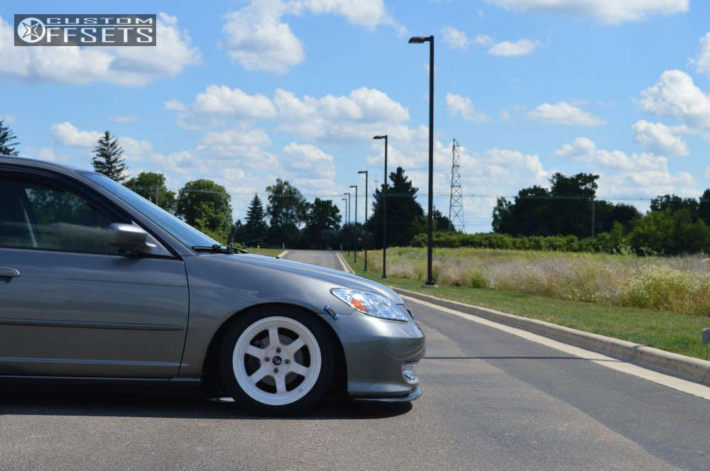 2004 Honda Civic with 16x8 20 Rota Grid and 195/45R16 Yokohama S Drive ...