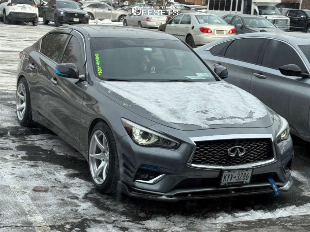 2019 INFINITI Q50 with 18x9.5 22 Kansei Tandem and 245/45R18 Vercelli Strada I and Coilovers ...
