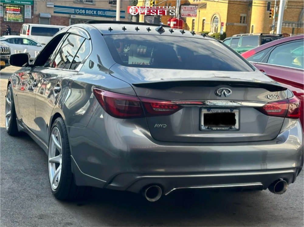 2019 INFINITI Q50 with 18x9.5 22 Kansei Tandem and 245/45R18 Vercelli Strada I and Coilovers ...