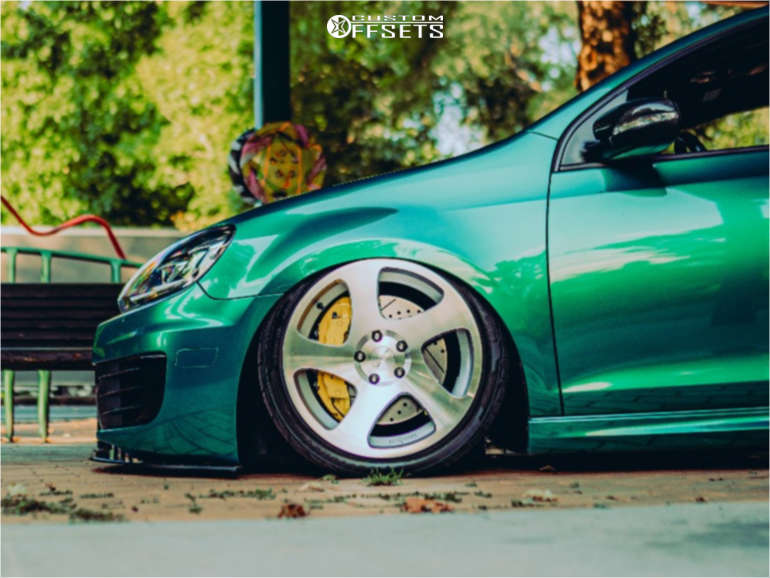 2010 Volkswagen GTI with 18x8.5 45 Rotiform Tmb and 225/40R18 Firestone ...