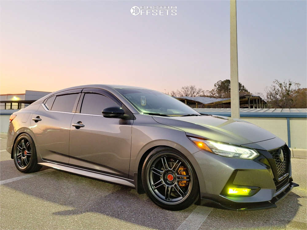 2021 Nissan Sentra with 18x8.5 35 Kansei Seven and 235/40R18 Hankook Ventus V2 Concept 2 and ...