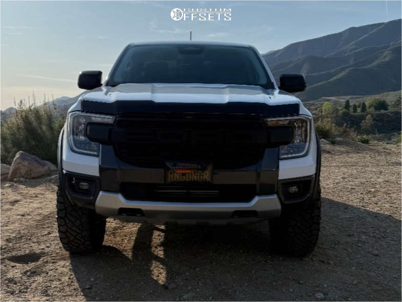 2024 Ford Ranger with 17x8.5 0 Black Rhino Chamber and 285/70R17 Nitto ...