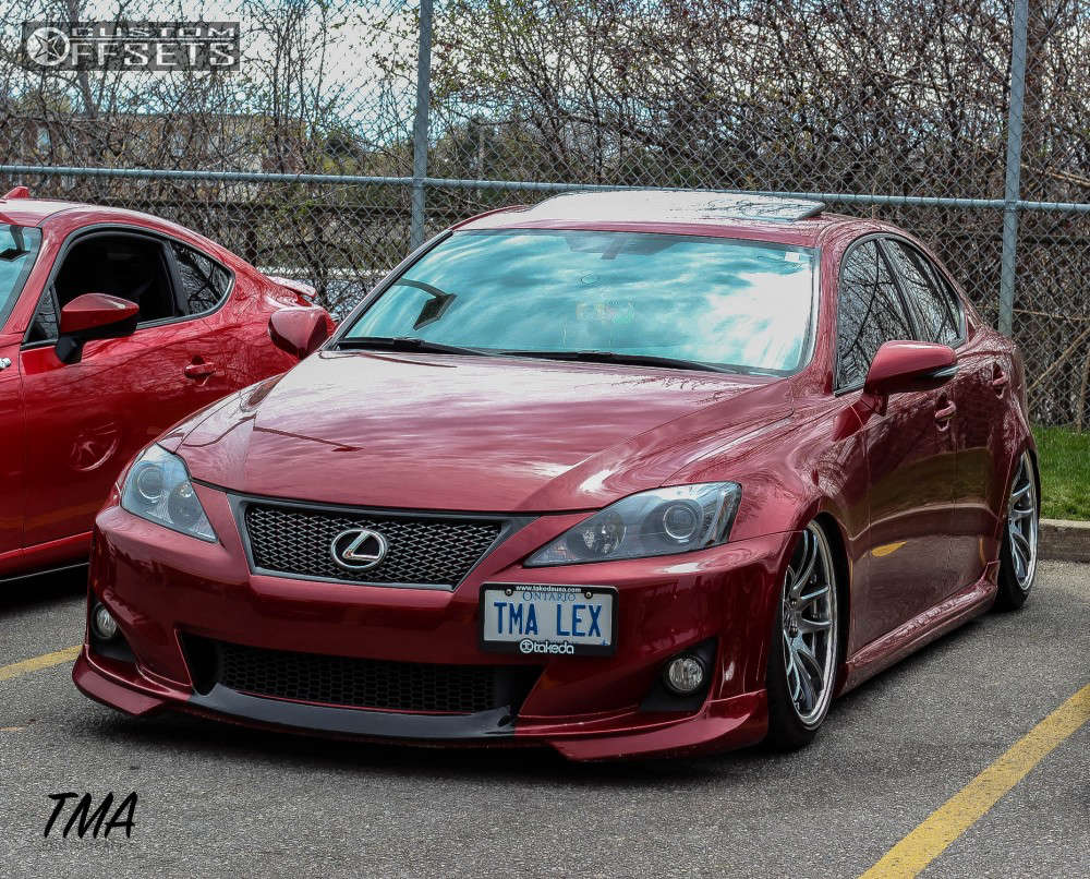 2012 Lexus IS250 with 18x9 35 Work Emotion Cr 2p and 225/40R18 Michelin ...