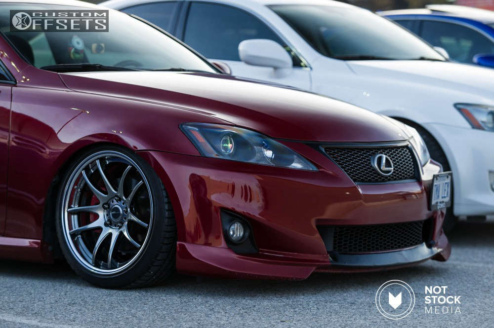 2012 Lexus IS250 with 18x9 35 Work Emotion Cr 2p and 225/40R18 Michelin ...