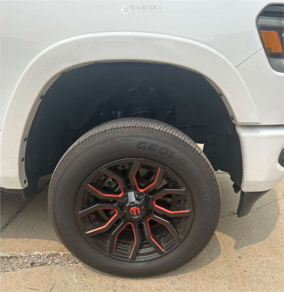 2021 Ram 1500 with 20x9 1 Fuel Rage and 265/60R20 Yokohama Geolandar X-cv and Leveling Kit ...