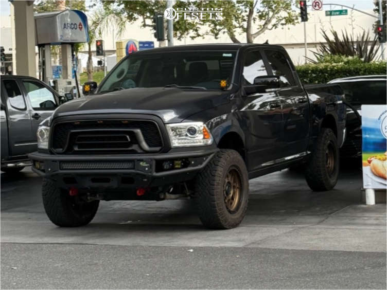 2017 Ram 1500 with 18x8.5 0 KMC Km535 and 275/70R18 Goodyear Wrangler ...