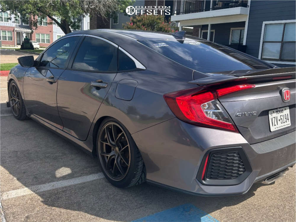 2018 Honda Civic with 18x8 38 Rock Forged Ff10 and 225/40R18 Nitto Neo ...