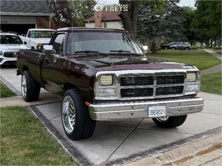 1993 Dodge D250 with 22x12 -44 KG1 Forged Seismic and 305/40R22 Nitto ...