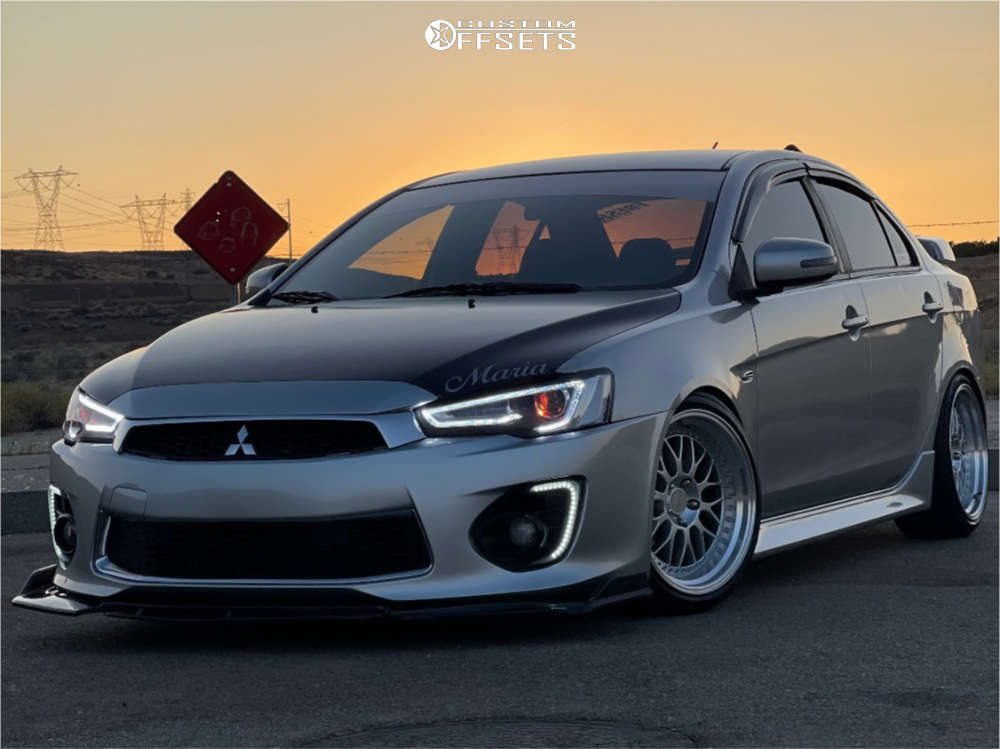 2016 Mitsubishi Lancer with 18x9.5 22 ESR Sr01 and 225/40R18 Lexani ...