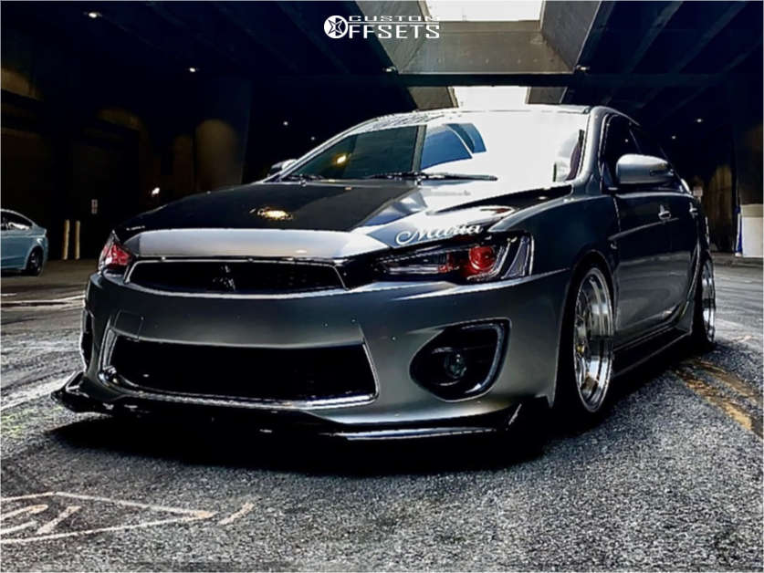 2016 Mitsubishi Lancer with 18x9.5 22 ESR Sr01 and 225/40R18 Lexani ...