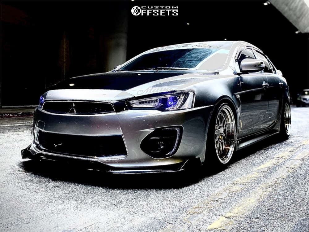 2016 Mitsubishi Lancer with 18x9.5 22 ESR Sr01 and 225/40R18 Lexani ...